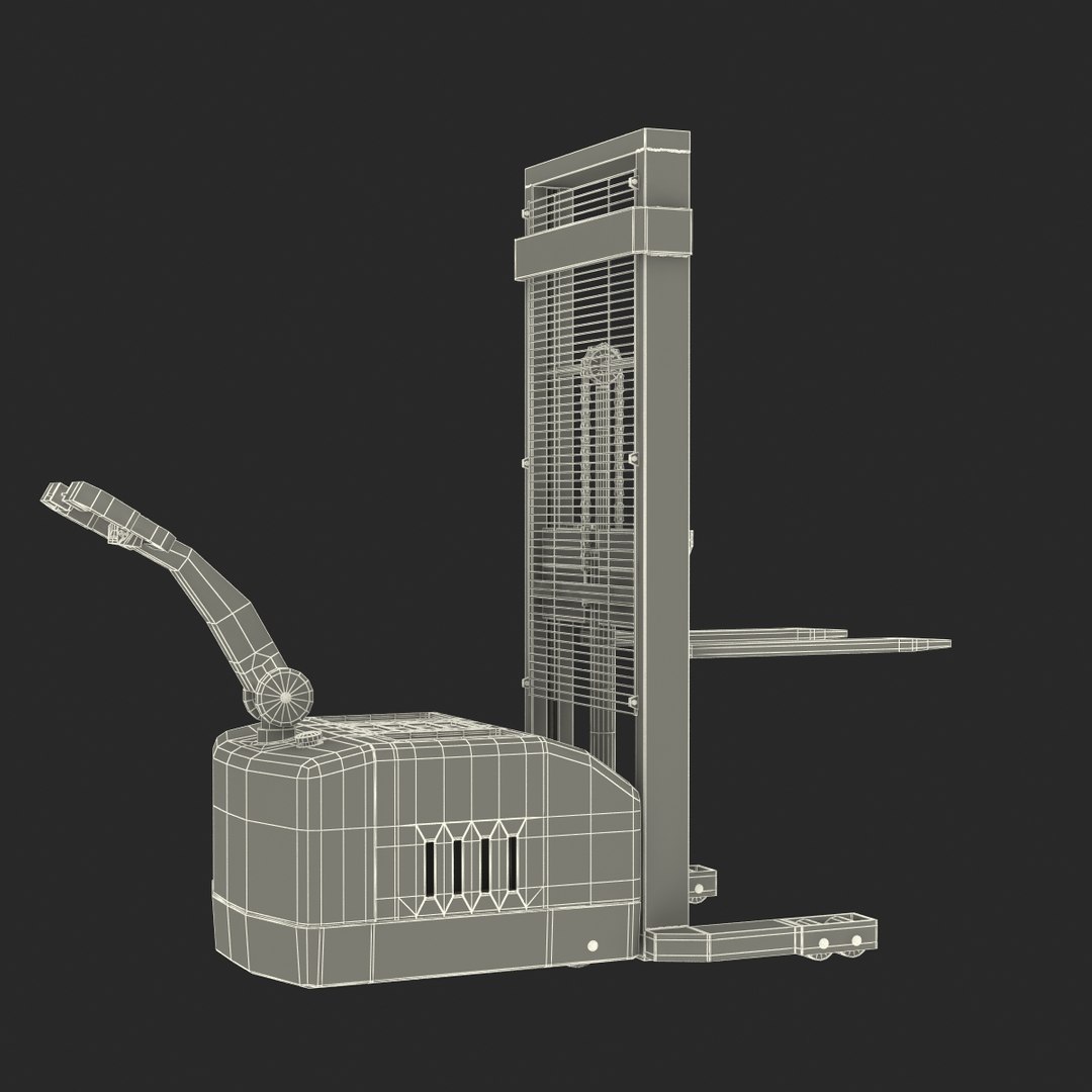 electric walkie stacker rigged 3d model
