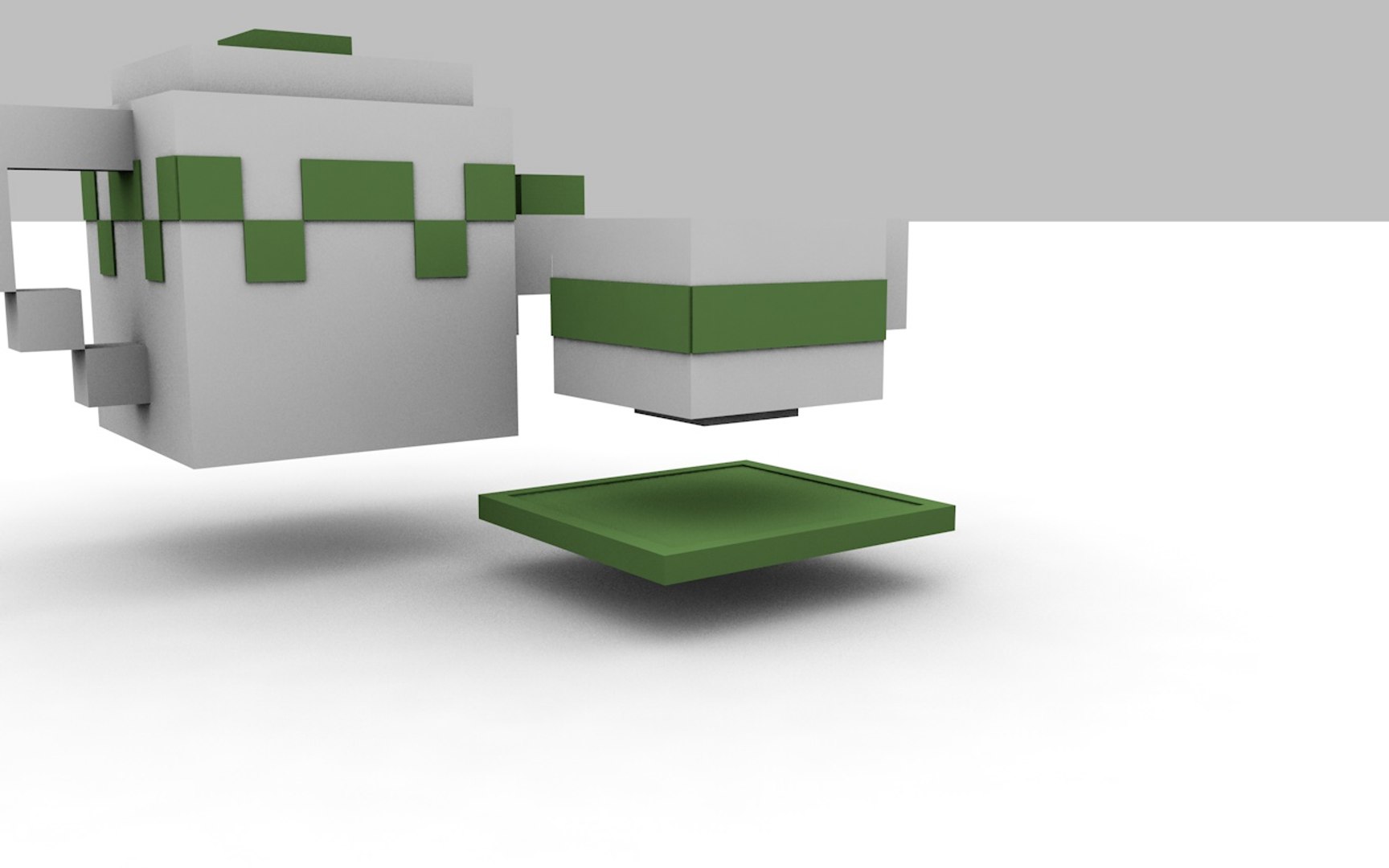 3d Tea Set Minecraft Model