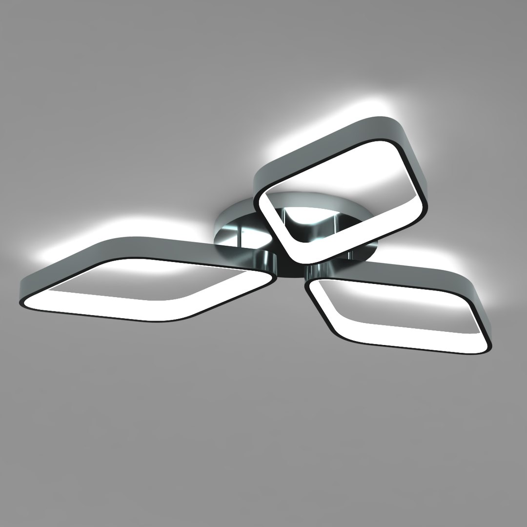 3D Ceiling Light - 3 Diamonds Lamp With LED - TurboSquid 2056219