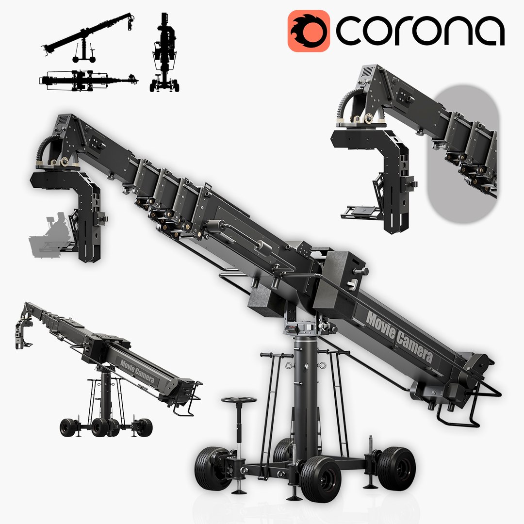 Movie crane camera black 3D model - TurboSquid 2061746