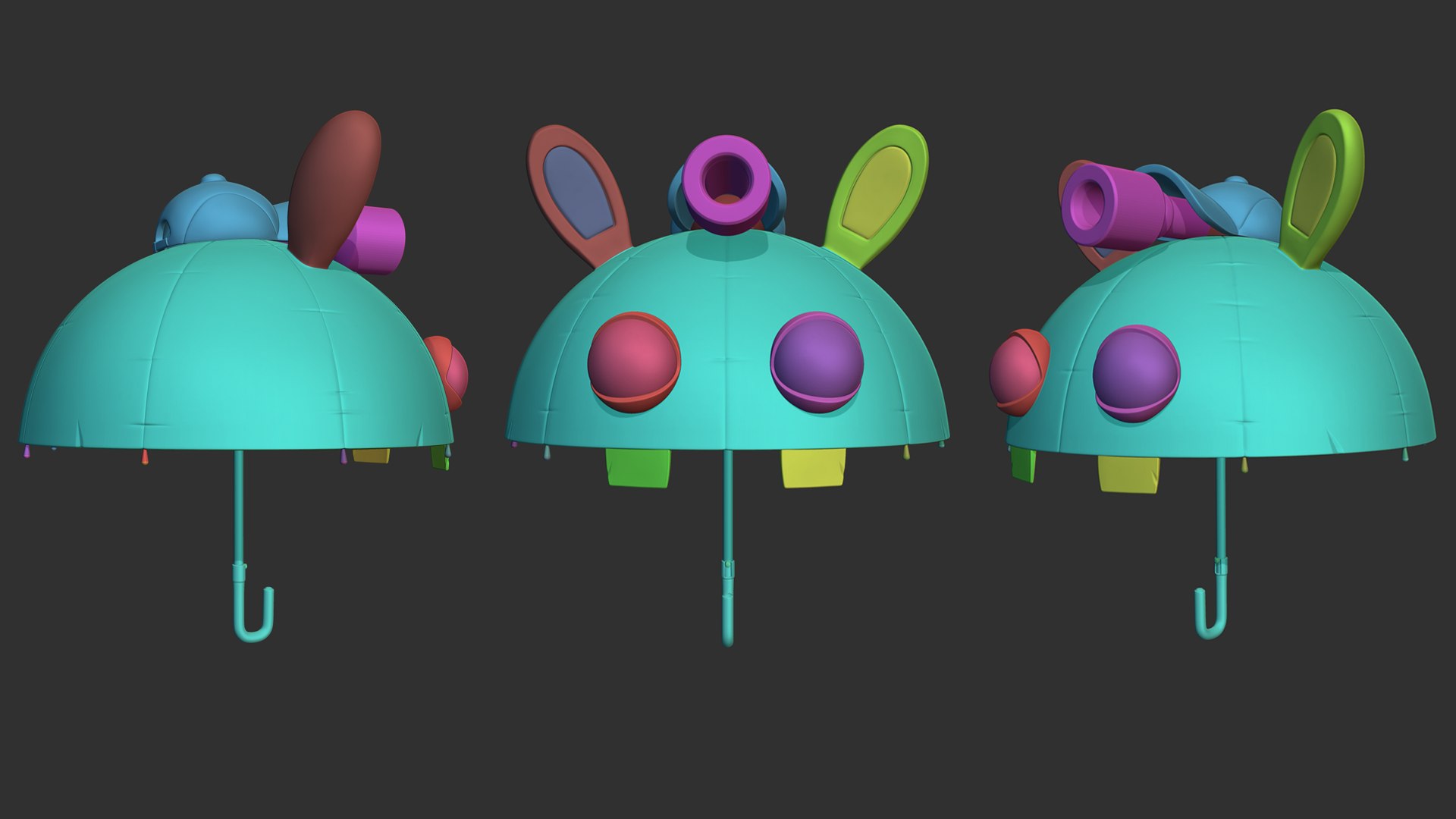 Peach Weapon Umbrella Mario Rabbids Sparks of Hope 3D model ...