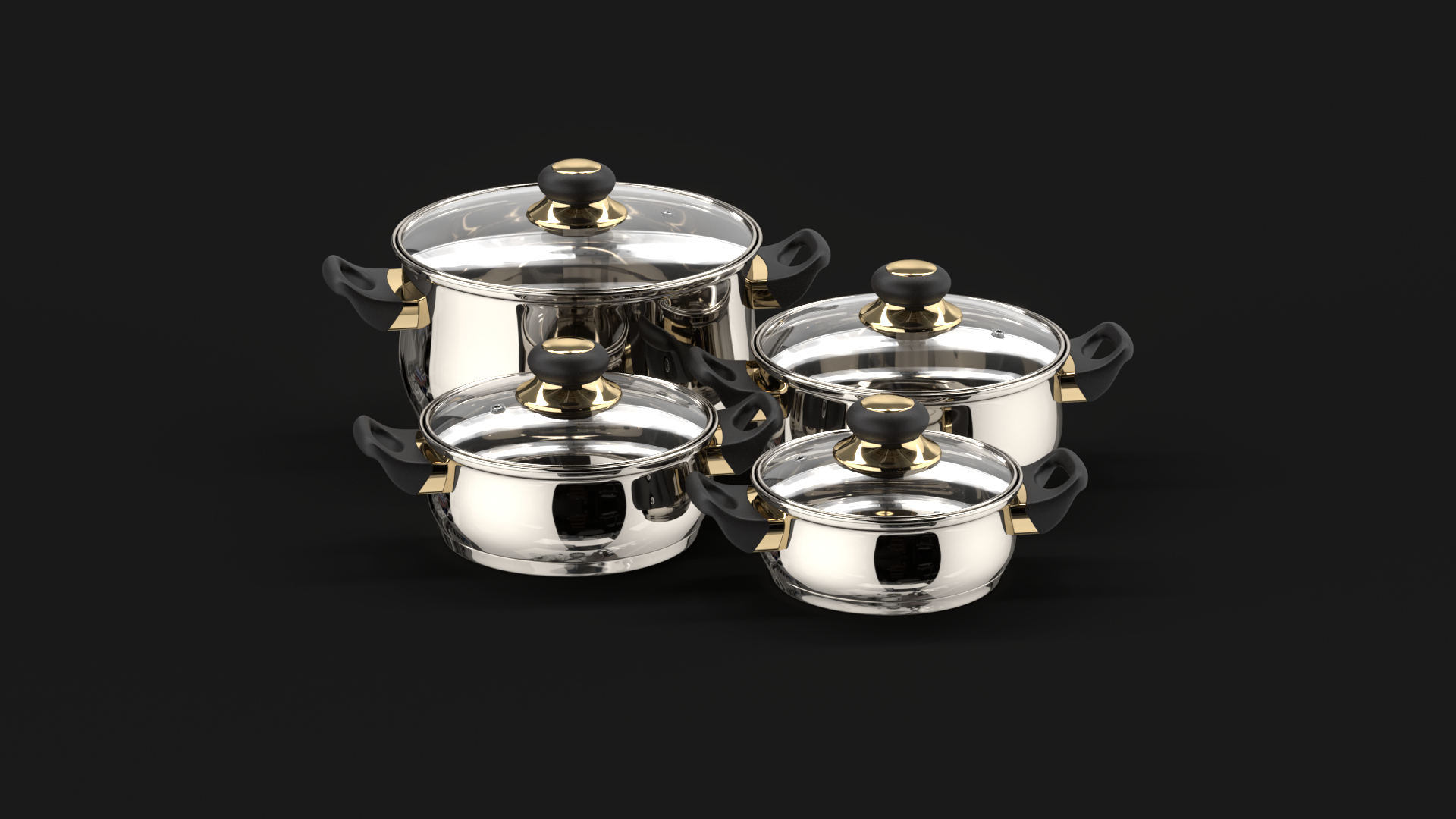 Realistic Cookware Set Design Model - TurboSquid 1600545