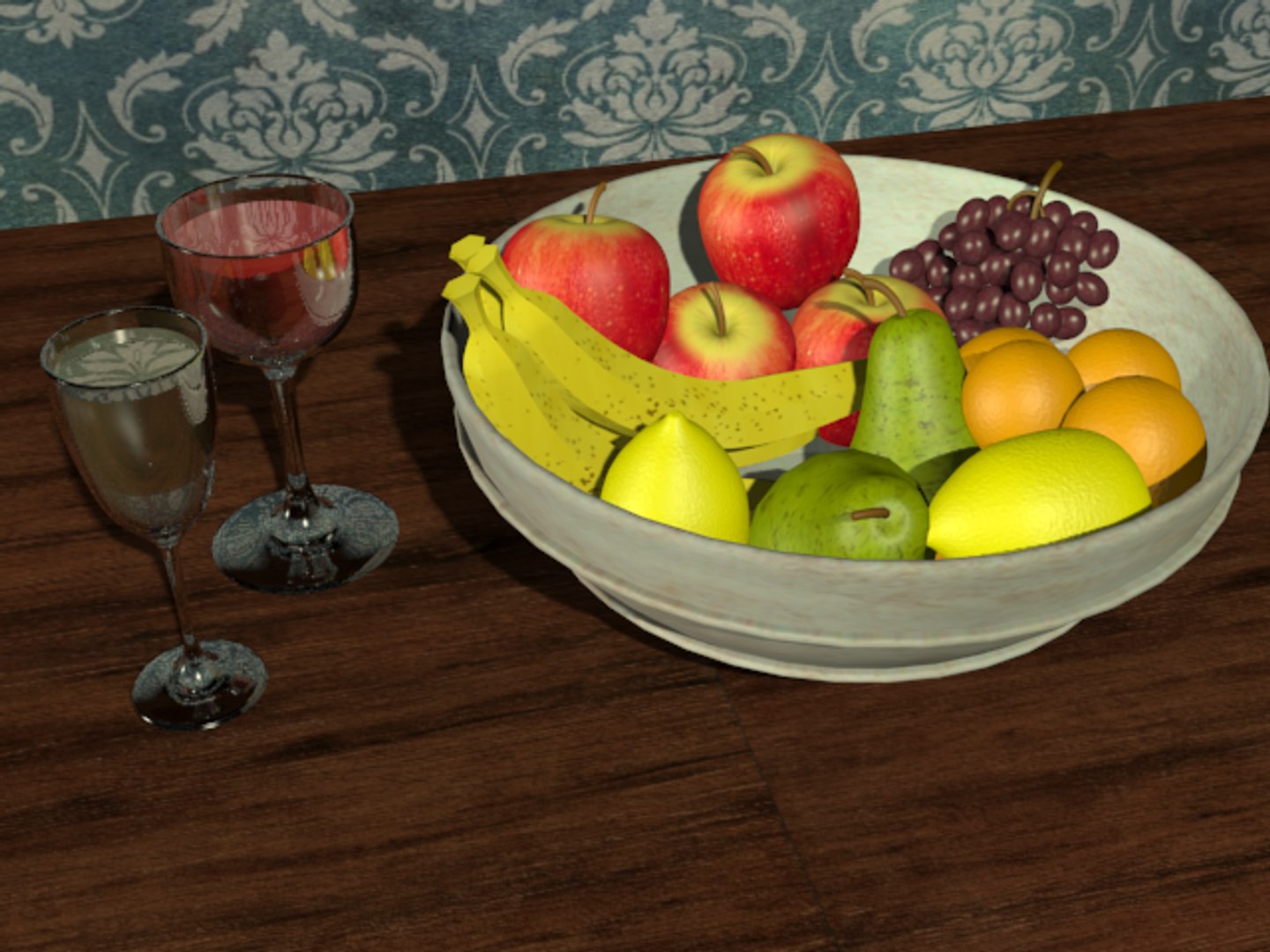 Free Fruit Bowl 3d Model