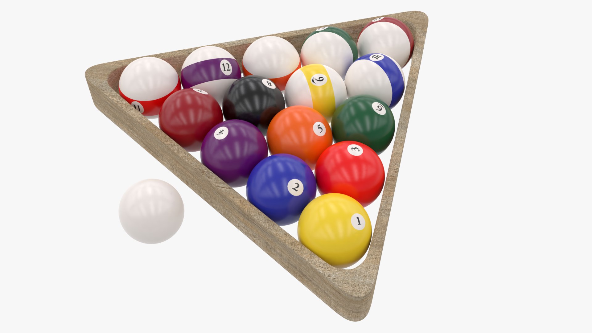 3D Billiard Wooden Rack And Balls - TurboSquid 1740332