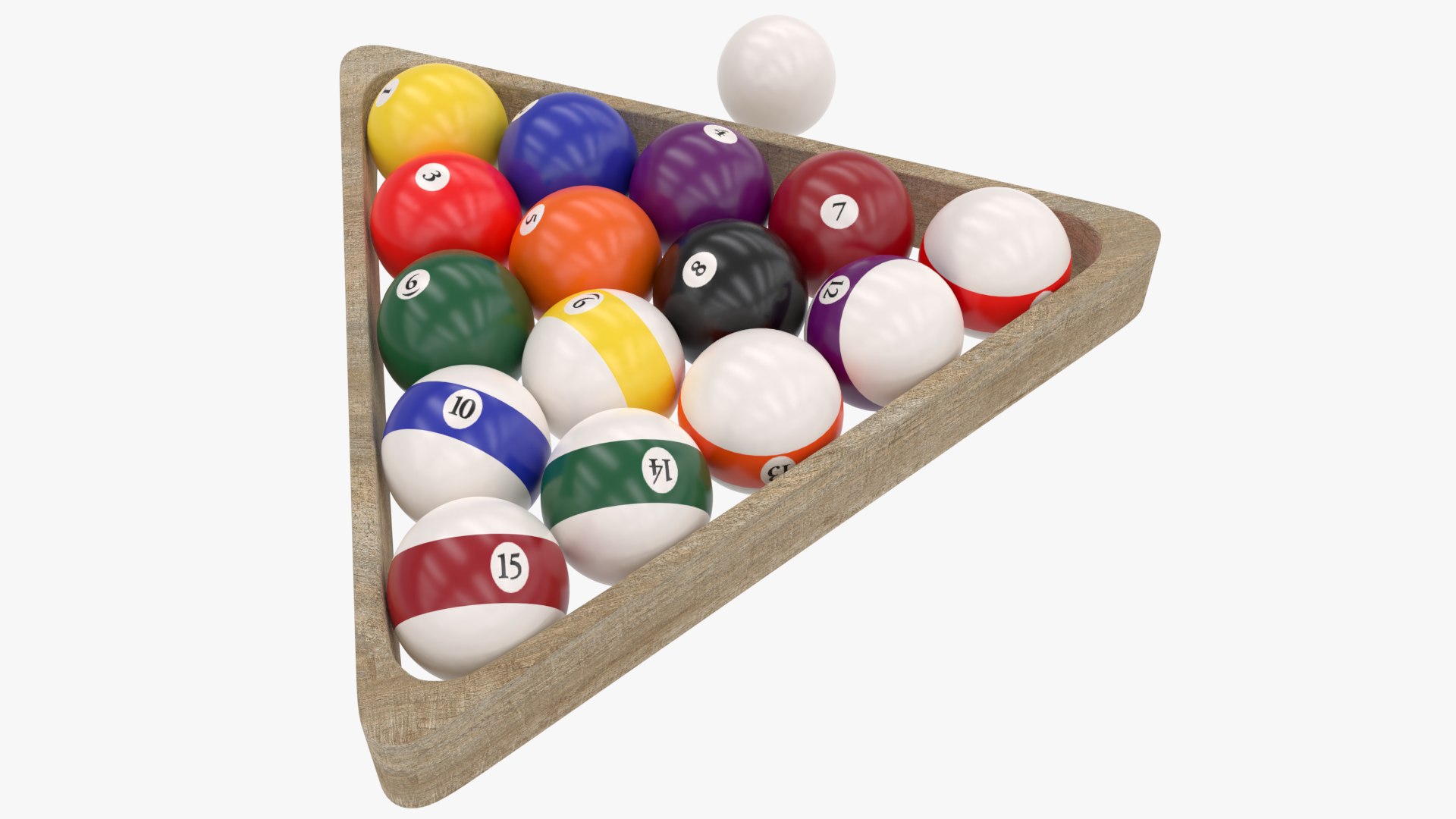 3D Billiard Wooden Rack And Balls - TurboSquid 1740332