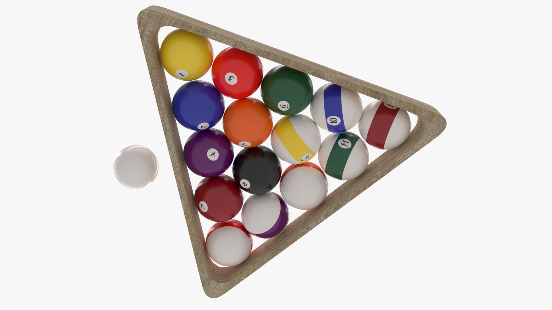 3D Billiard Wooden Rack And Balls - TurboSquid 1740332