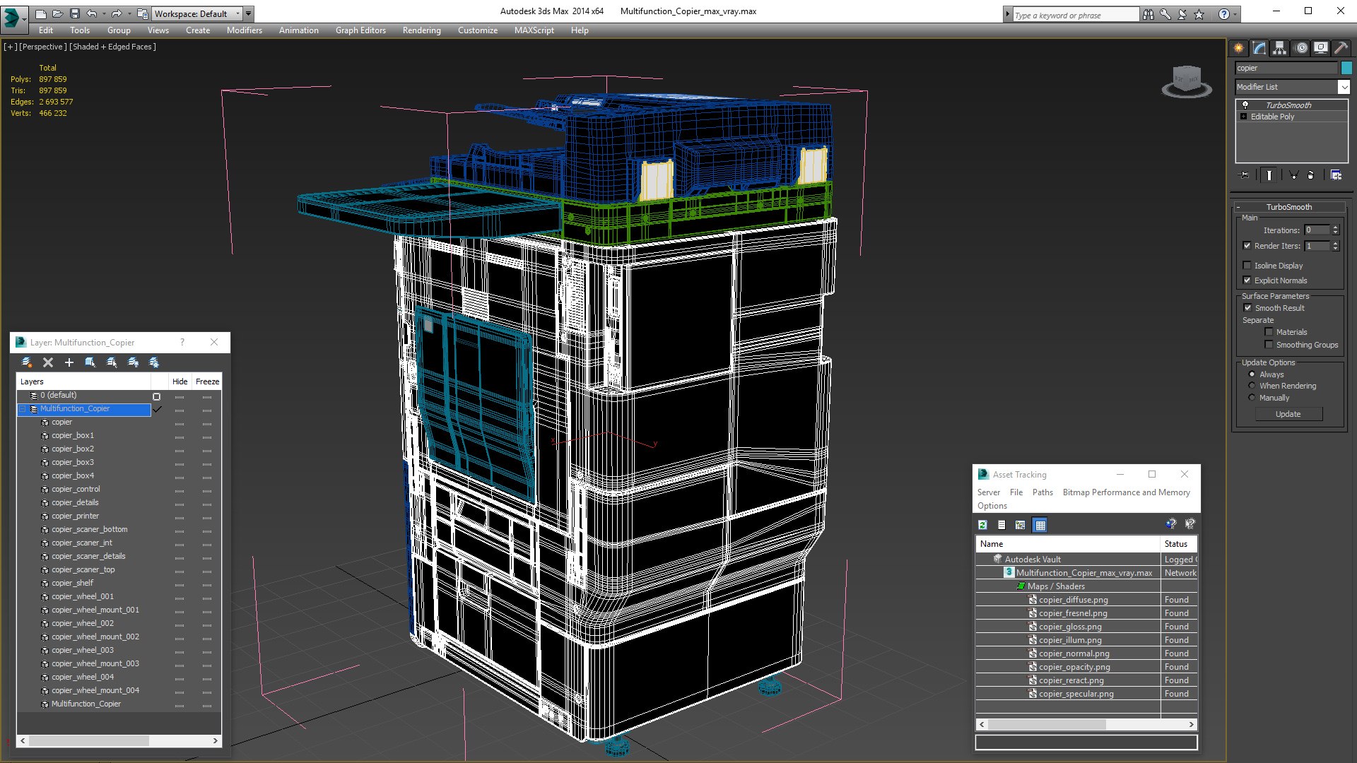 Multifunction Copier Model - TurboSquid 1862494