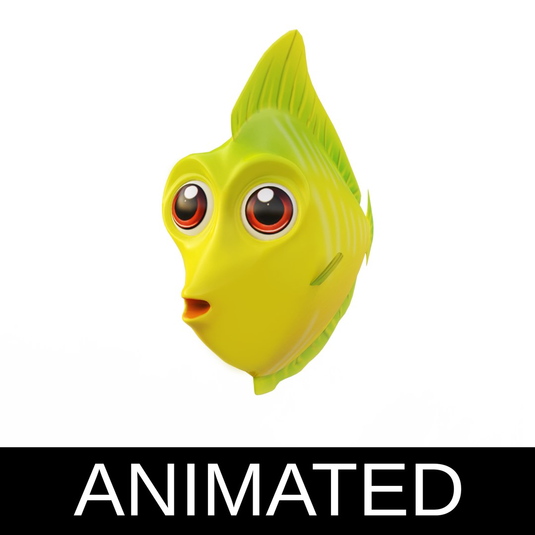 3D yellow tang fish toon - TurboSquid 1585523
