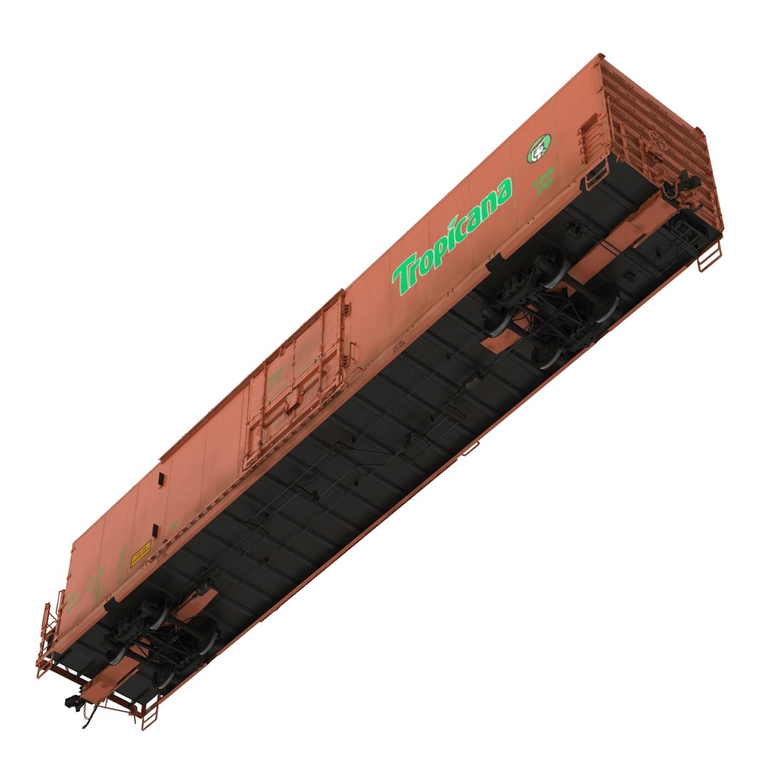 3d railroad refrigerator car modeled