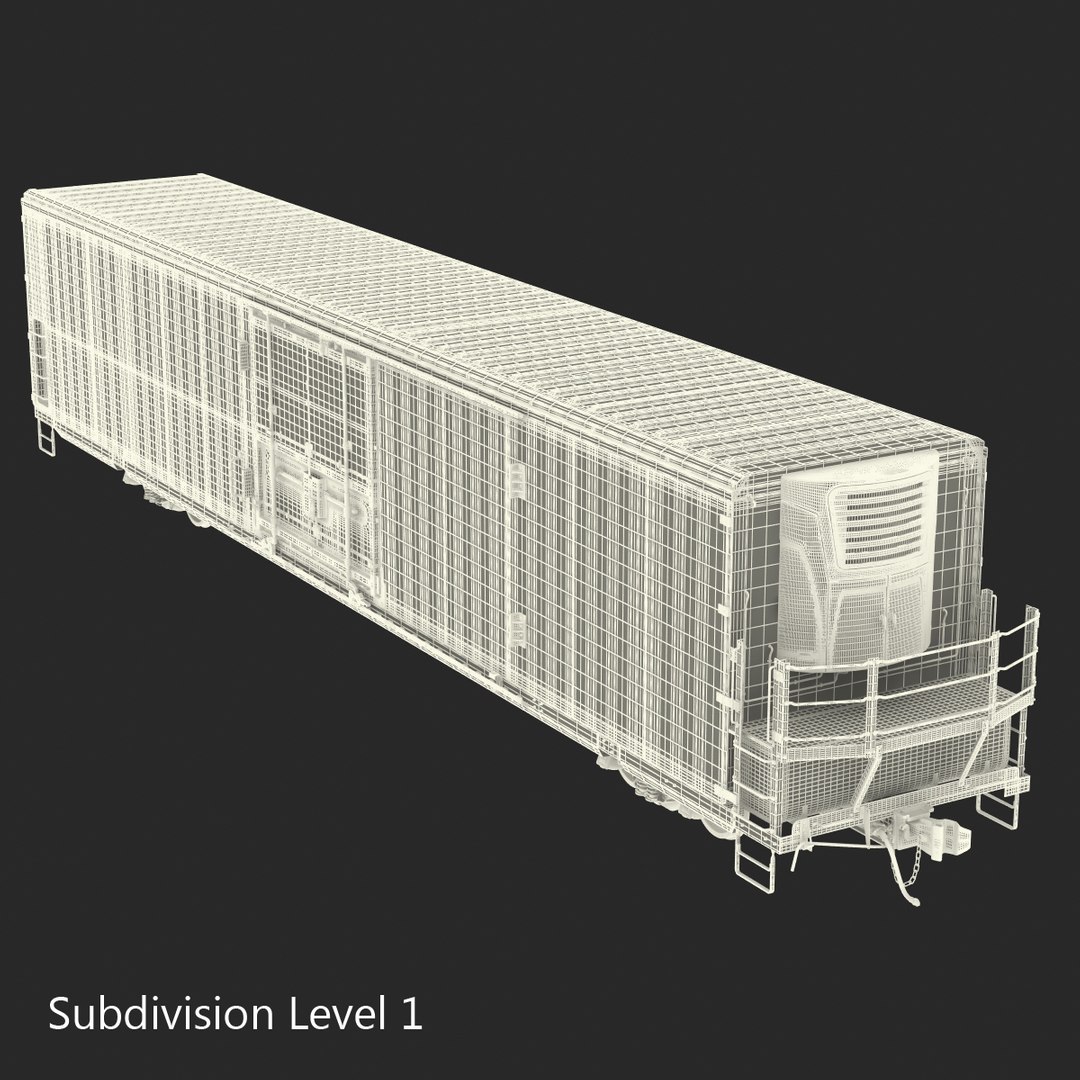 3d railroad refrigerator car modeled