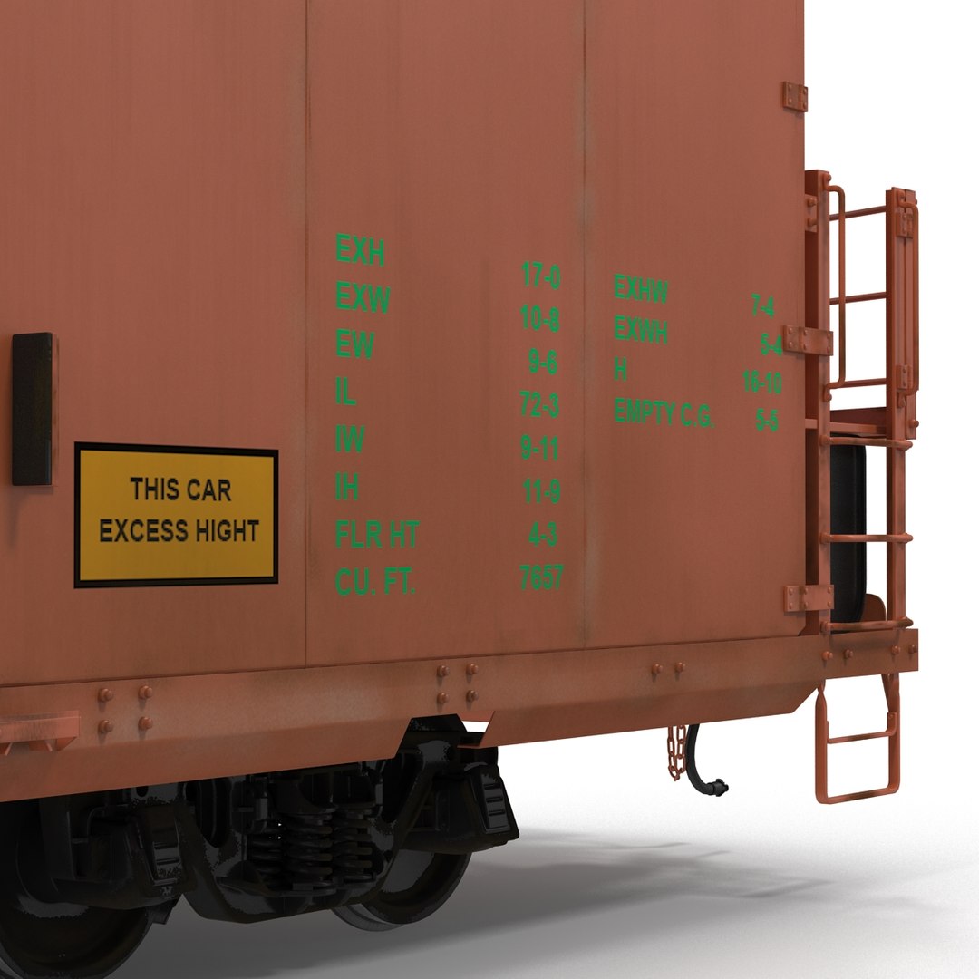 3d railroad refrigerator car modeled