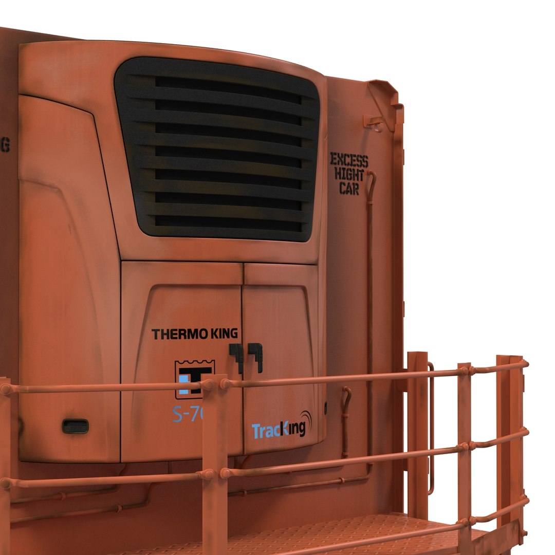 3d railroad refrigerator car modeled