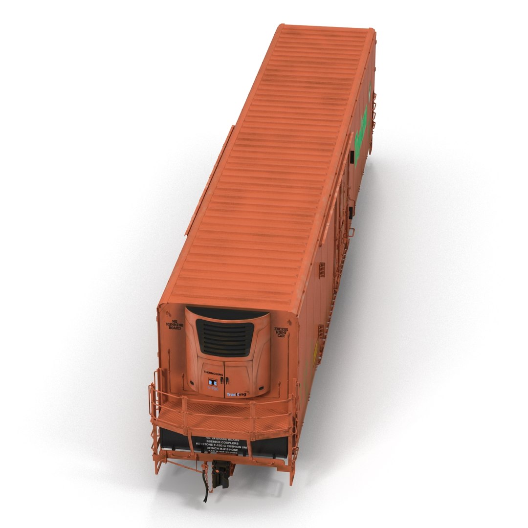 3d railroad refrigerator car modeled