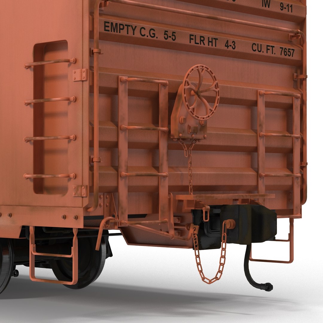 3d railroad refrigerator car modeled