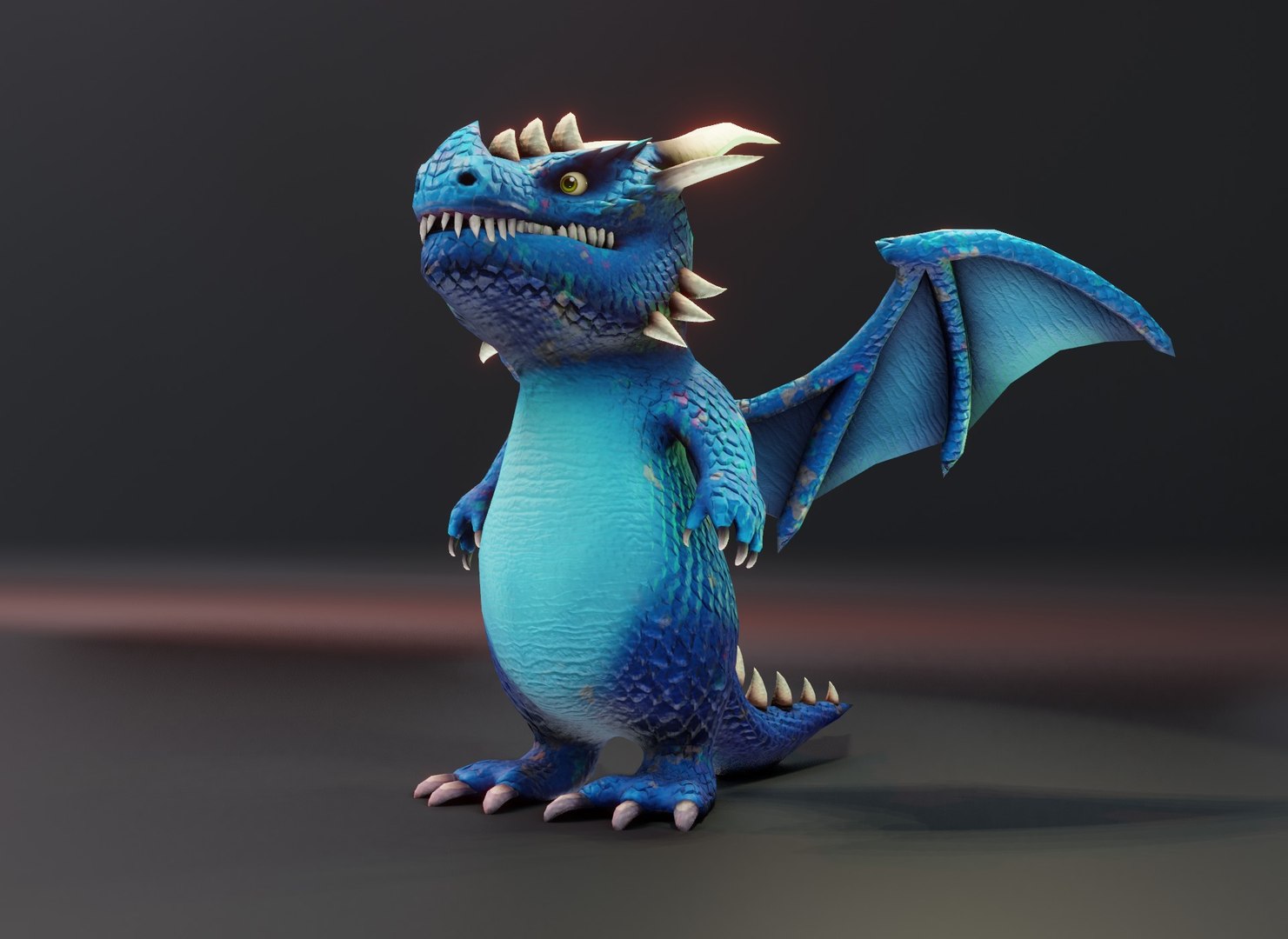 Cartoon Blue Dragon Animated Low-poly 3D Model 3D - TurboSquid 2165812