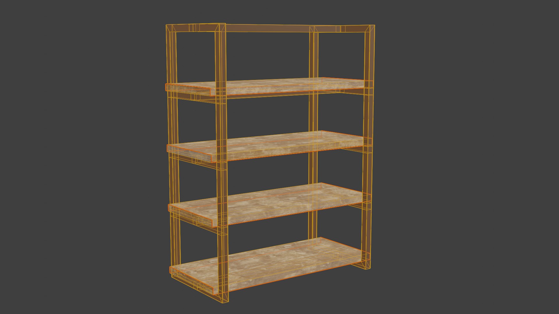 3D model Rustica Shop Shelf Centre set of 2 - TurboSquid 1812645