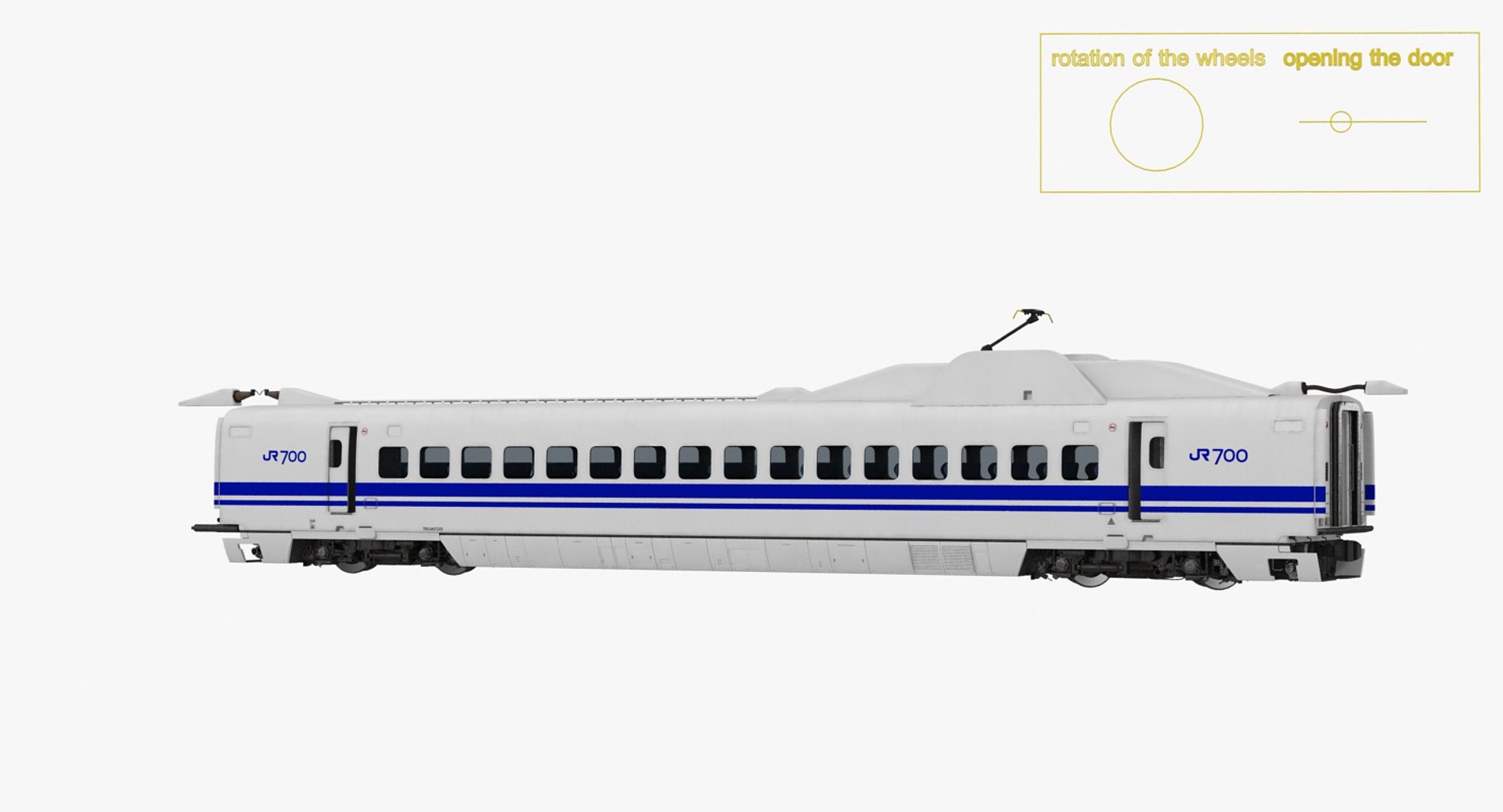 3d Bullet Train Jr700 Passenger Model