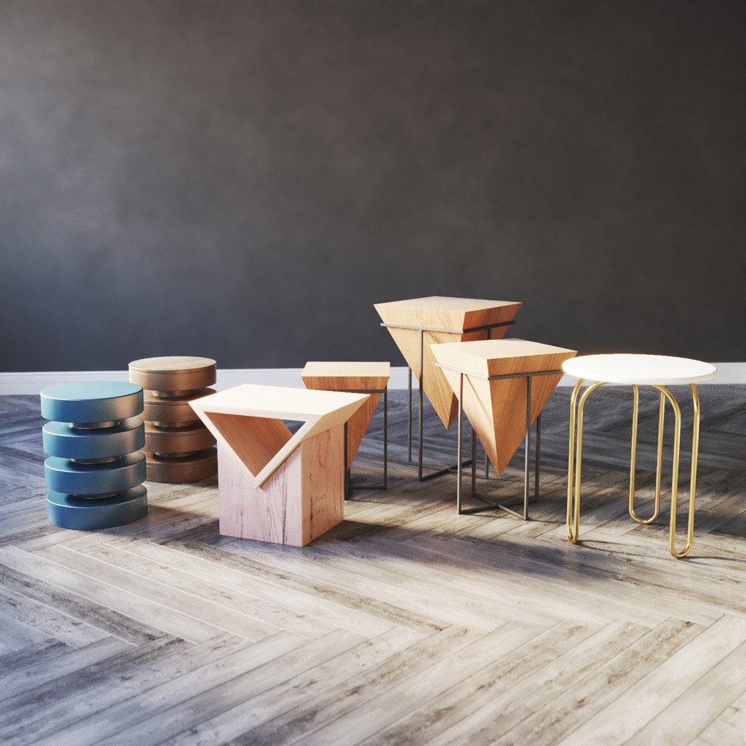 Side Tables Set 04 3D Model - TurboSquid 1927790