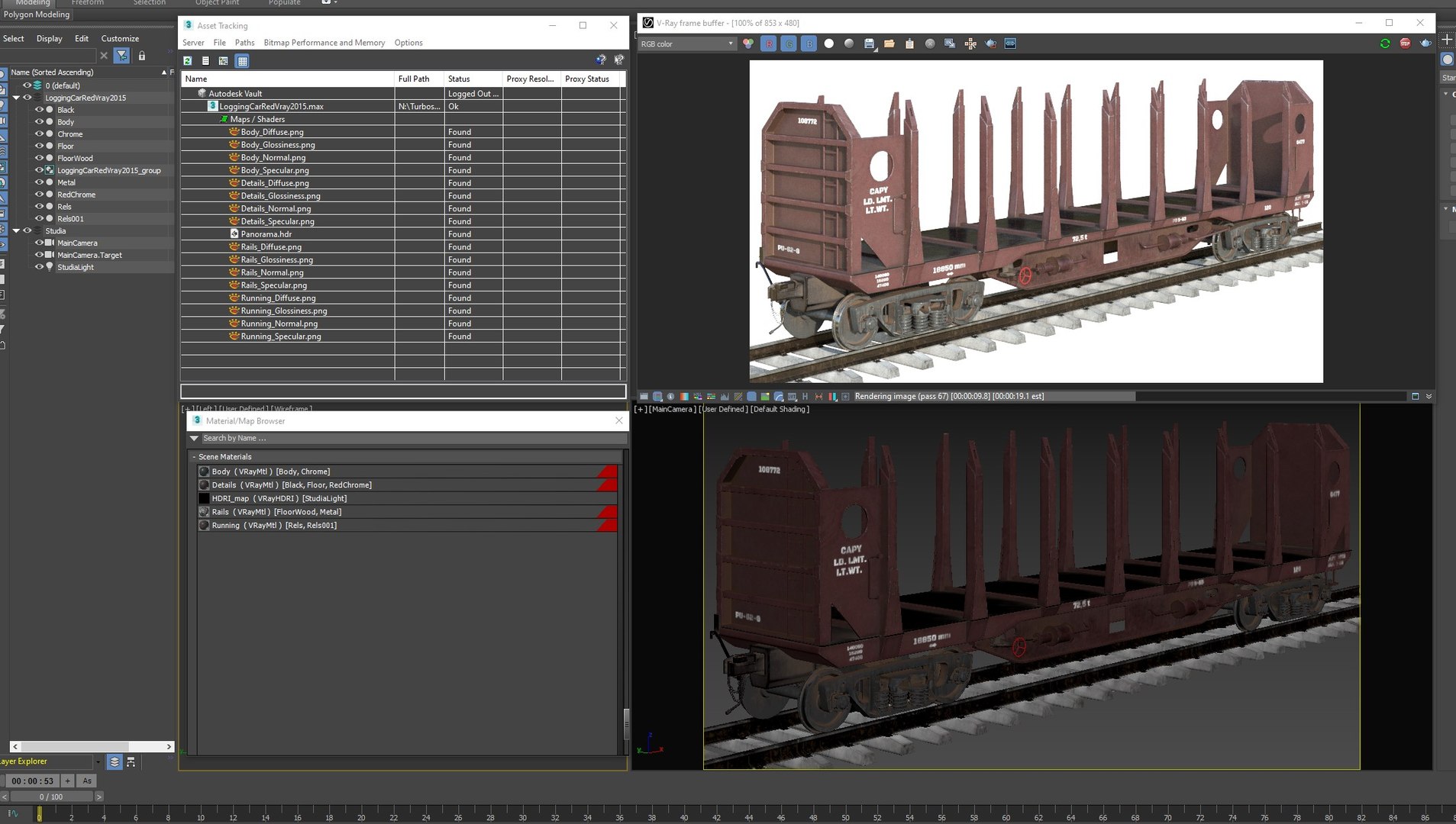Logging Car Red 3D Model - TurboSquid 1438172