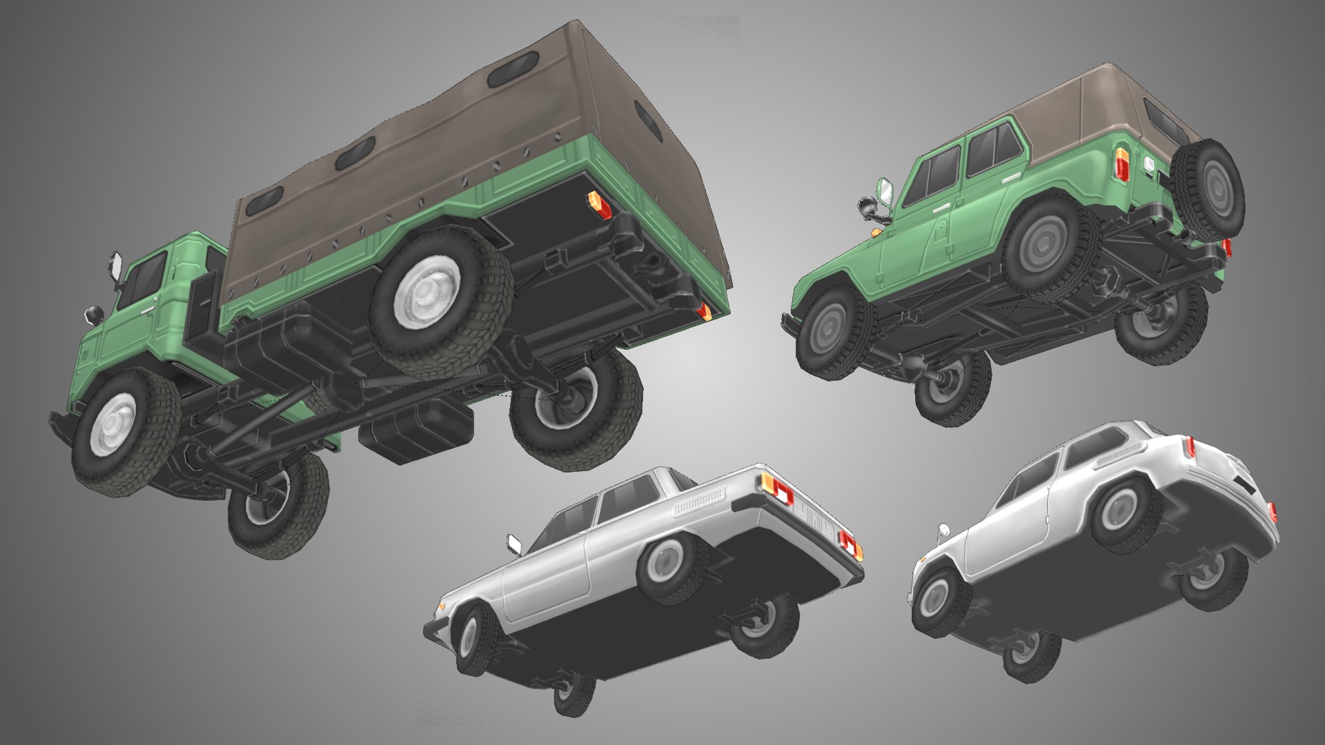Russian Cars Low Poly Hand Painted 3D model - TurboSquid 1850856