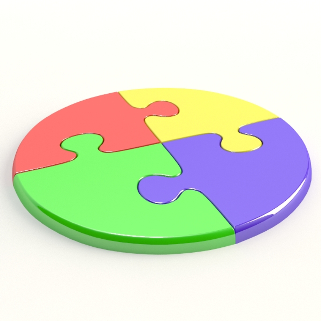 free circle jigsaw puzzle 3d model