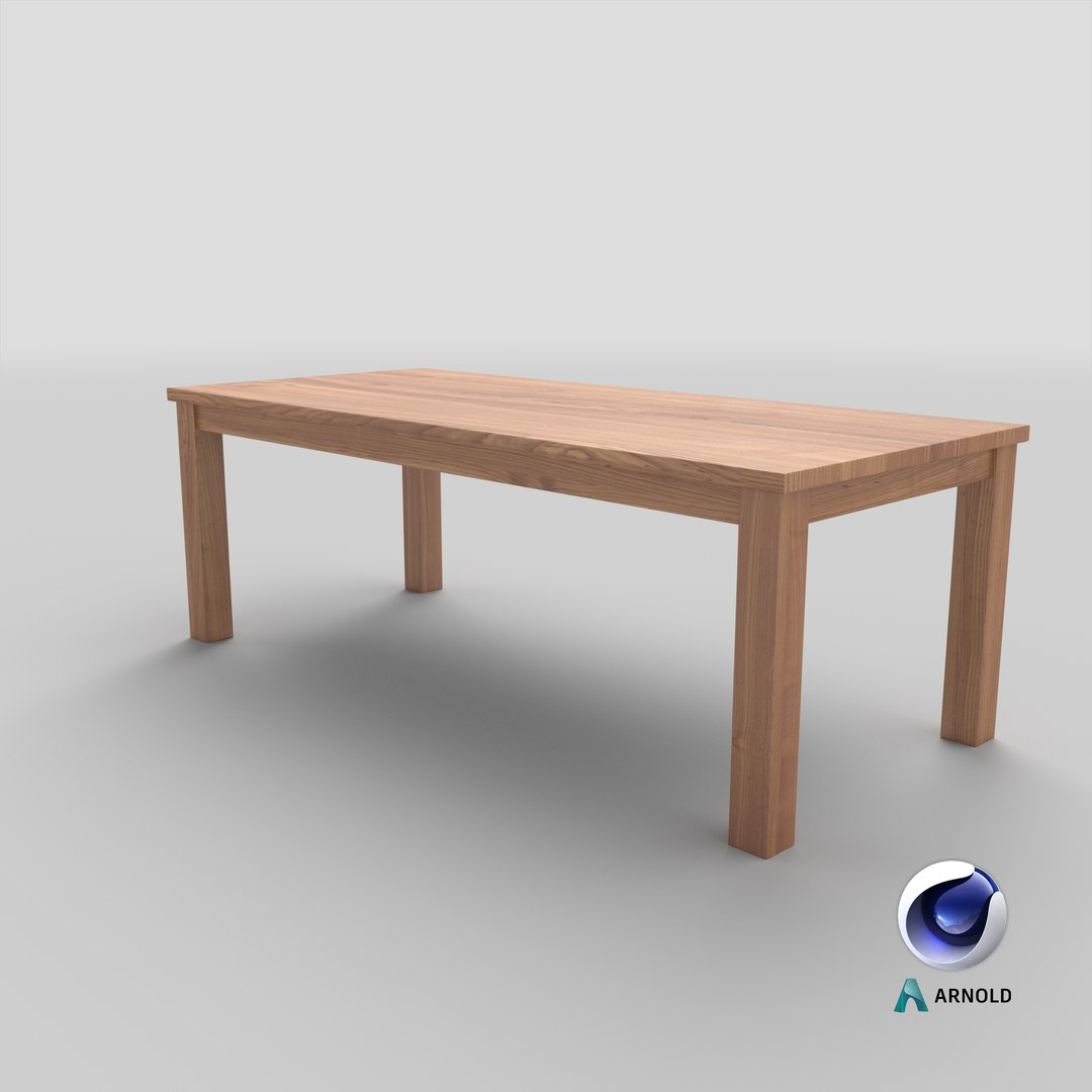 3D Wood Table Model - TurboSquid 1948852