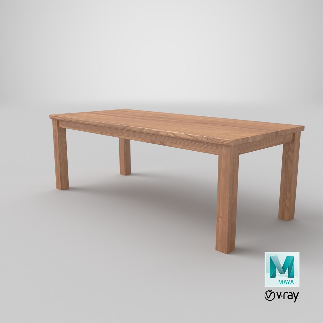 3D Wood Table Model - TurboSquid 1948852