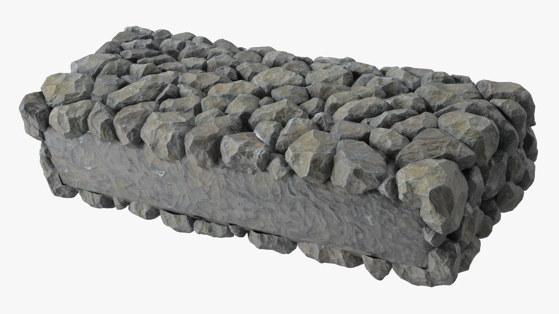 3D Model Block Stone Barrier - TurboSquid 2292216
