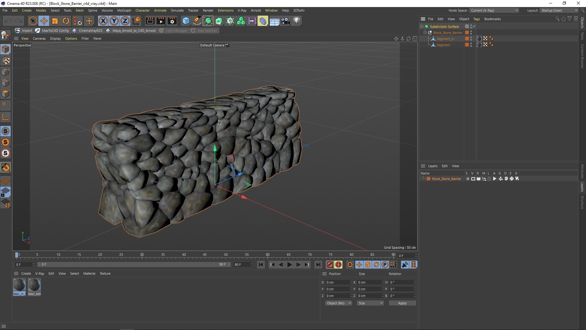 3D Model Block Stone Barrier - TurboSquid 2292216