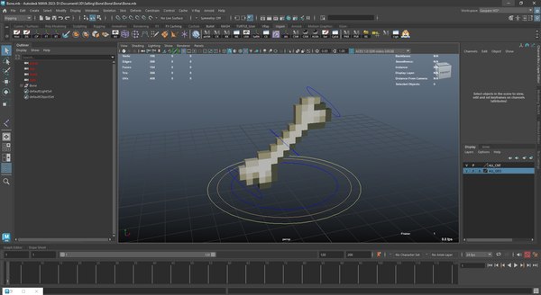 3D Minecraft Bone - TurboSquid 1924338