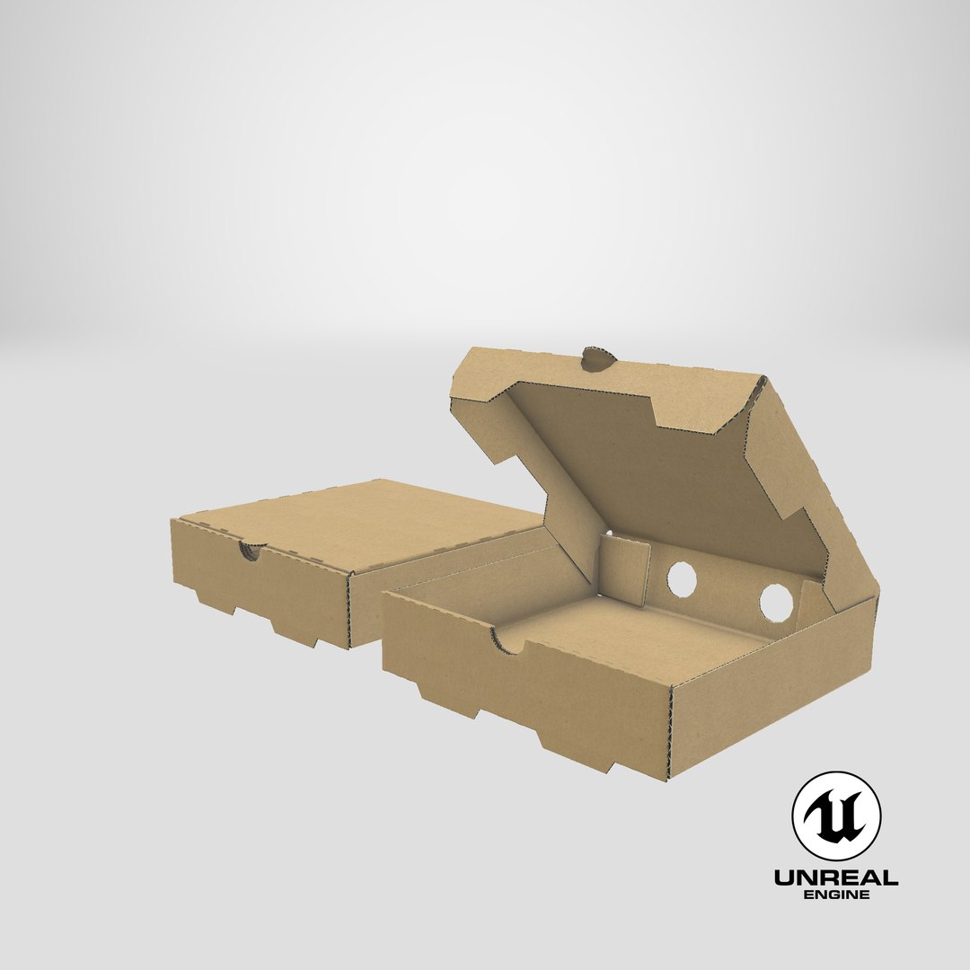 Paper pizza cardboard boxes 3D model - TurboSquid 1398846