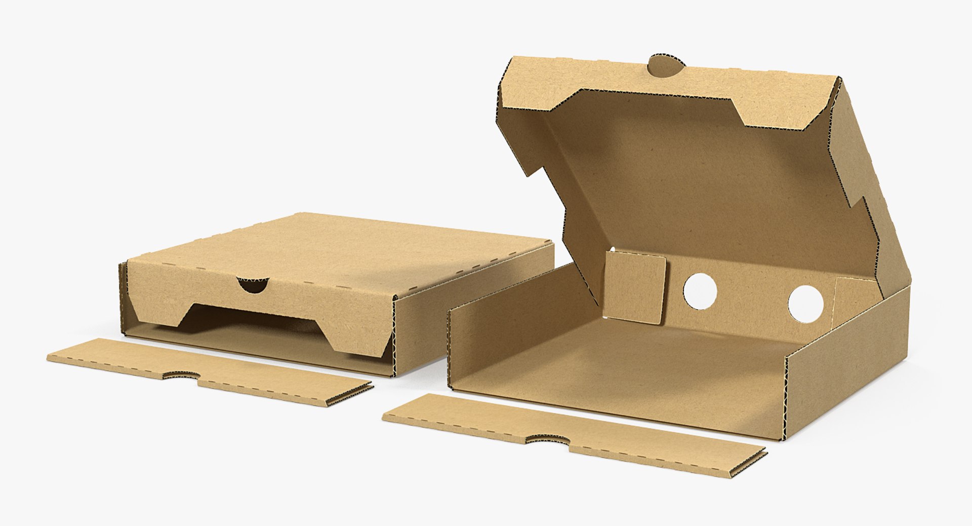 Paper pizza cardboard boxes 3D model - TurboSquid 1398846