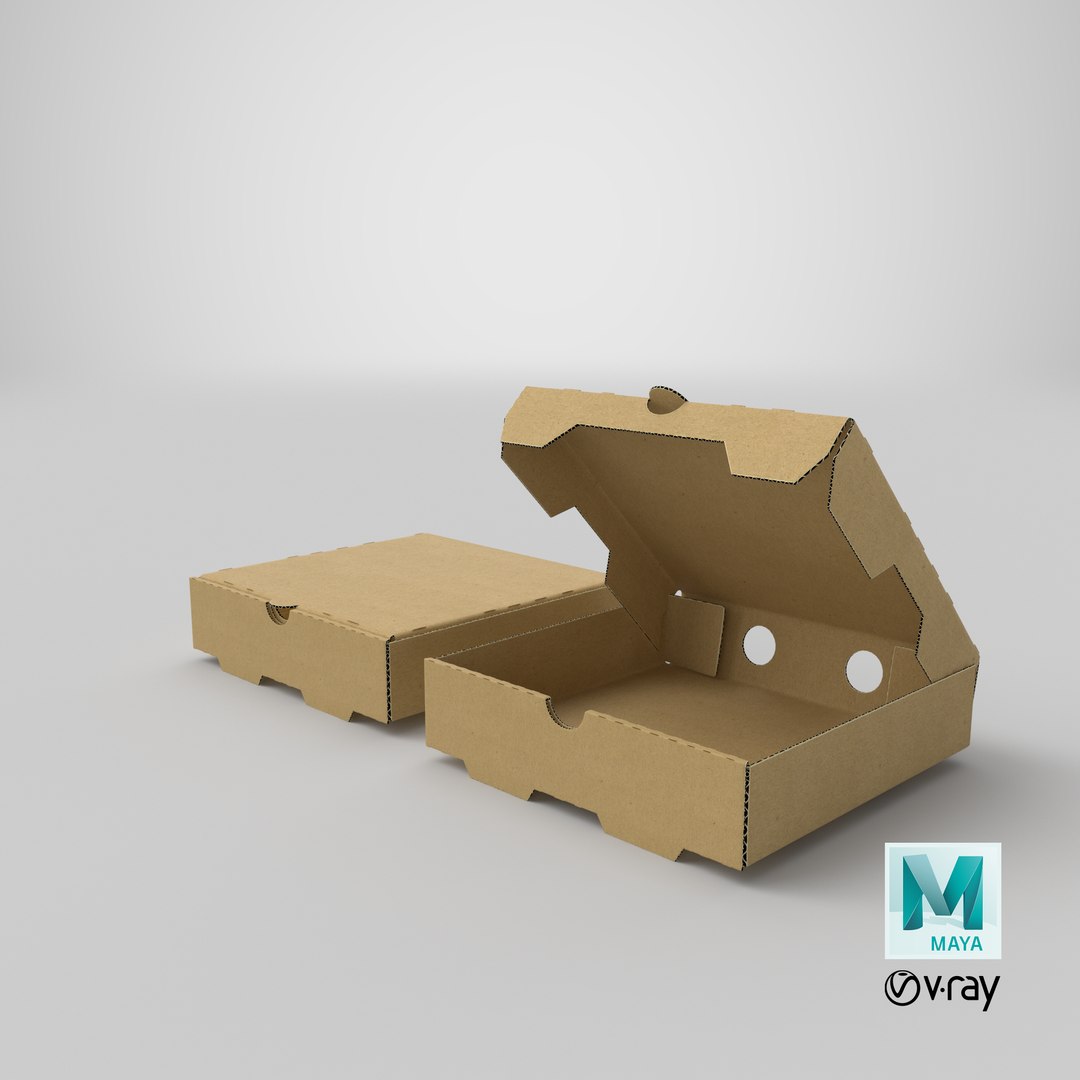 Paper pizza cardboard boxes 3D model - TurboSquid 1398846