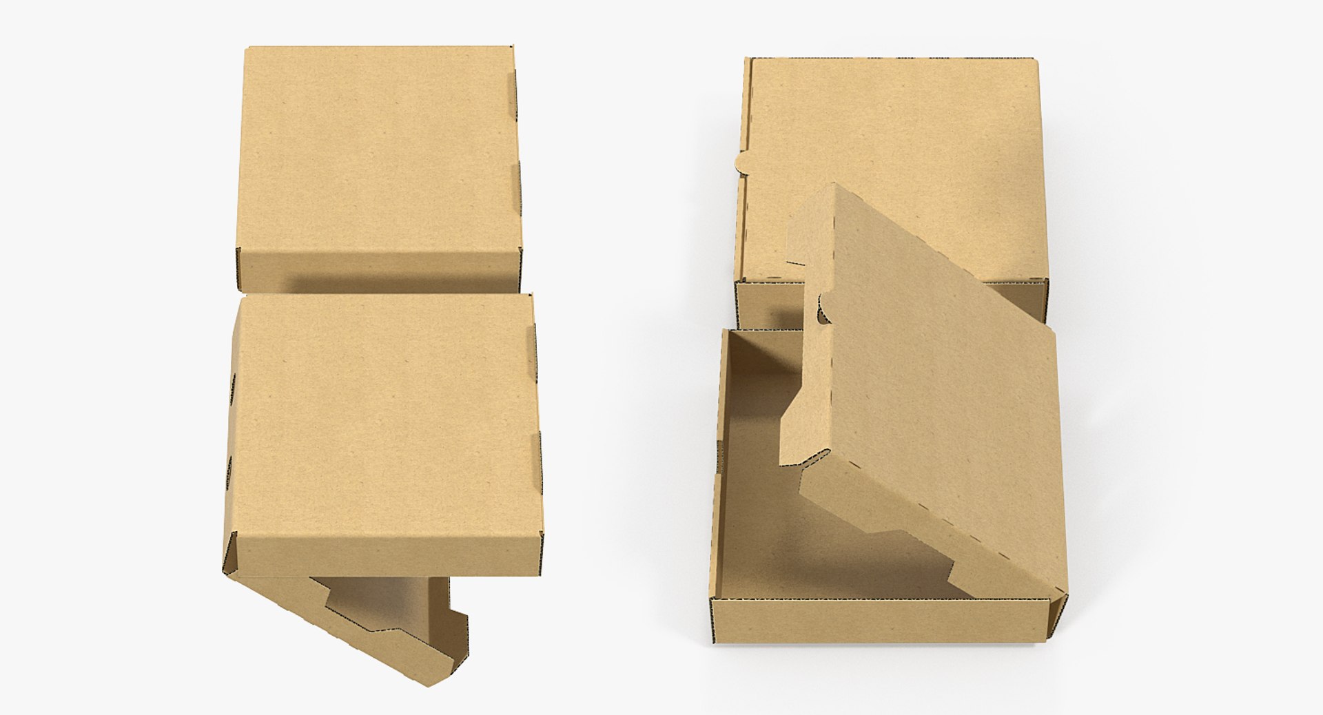 Paper pizza cardboard boxes 3D model - TurboSquid 1398846