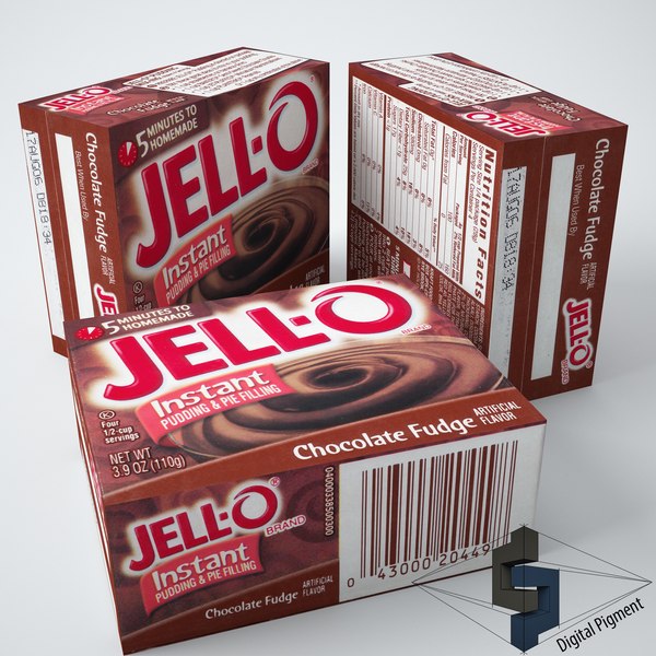 jell-o chocolate fudge pudding 3d model