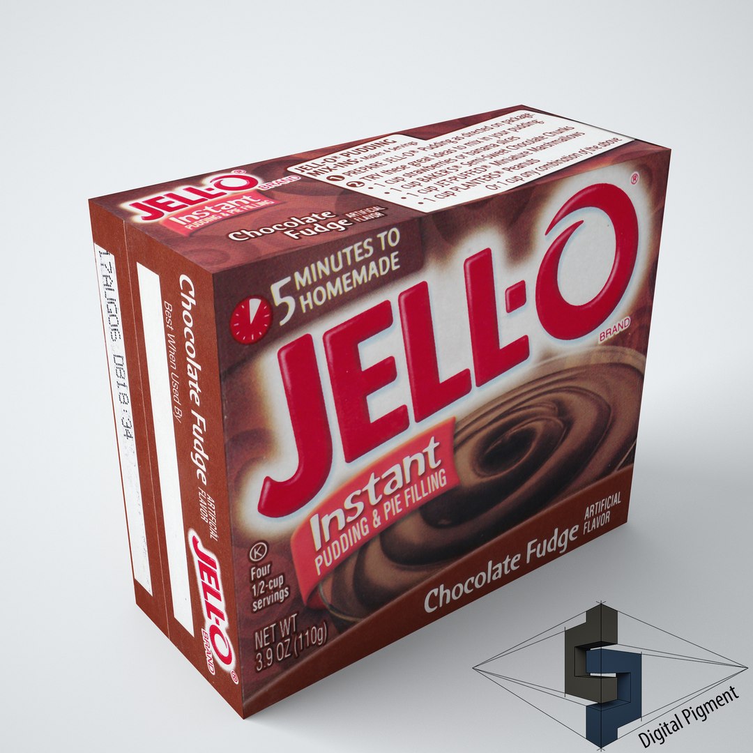 Jell-o Chocolate Fudge Pudding 3d Model