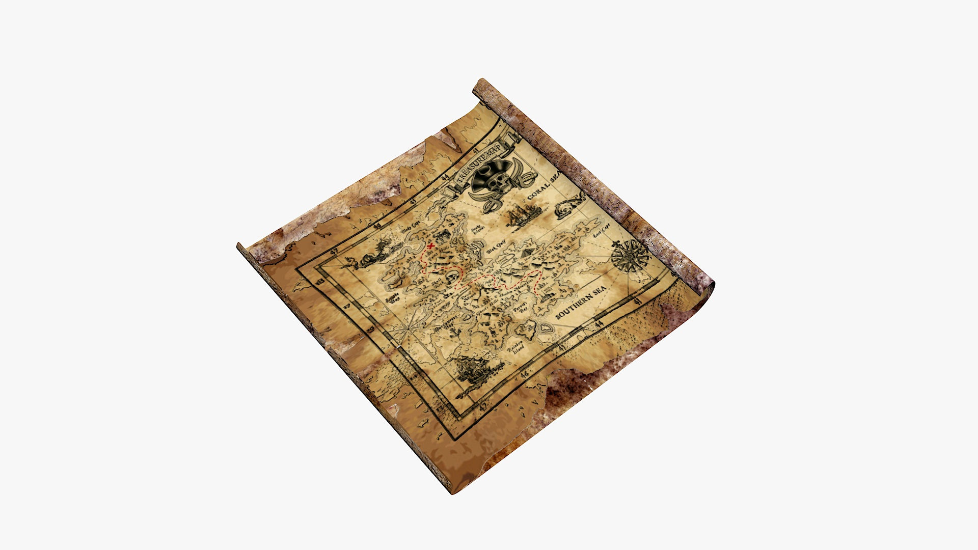 Treasure Map 3D Model - TurboSquid 2516306