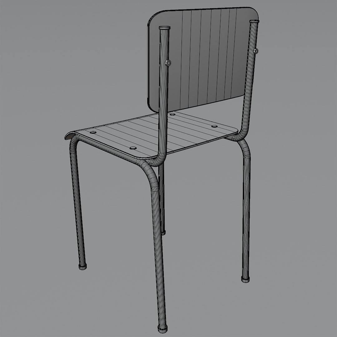 School Chair 3D Model - TurboSquid 2205039