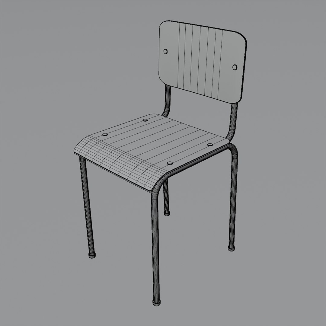 School Chair 3D Model - TurboSquid 2205039