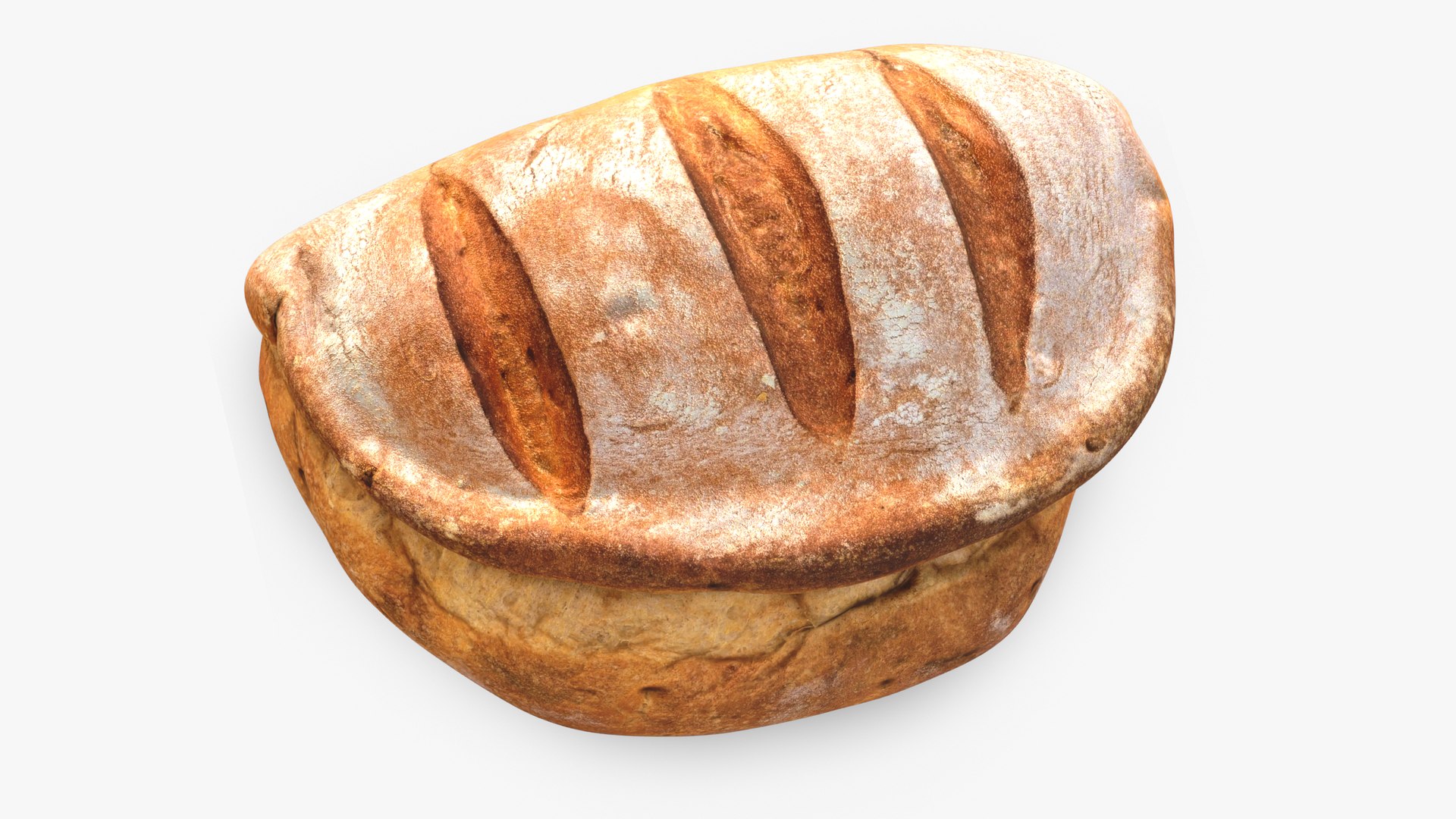 3D Slap And Fold Sourdough Bread Model - TurboSquid 2225680