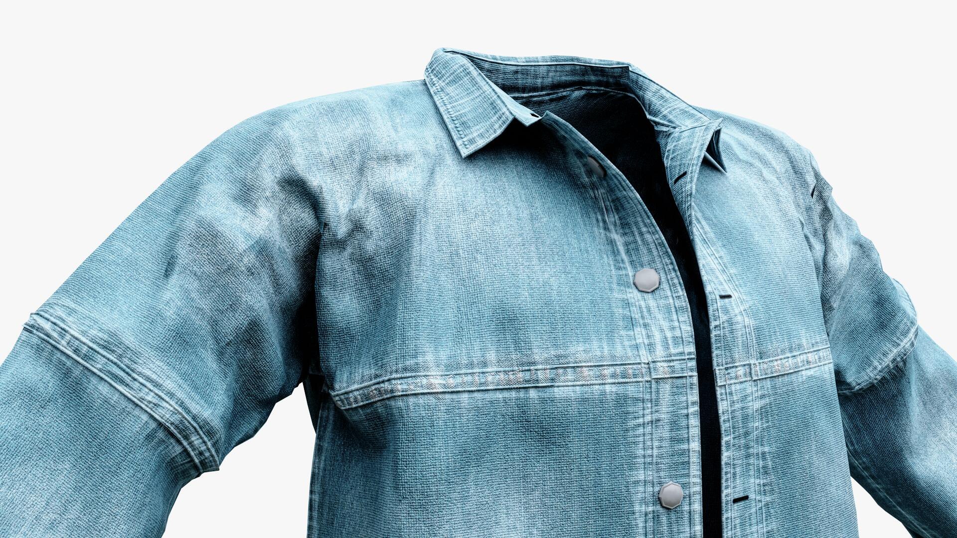 Jeans Denim Jacket Model - TurboSquid 2405129