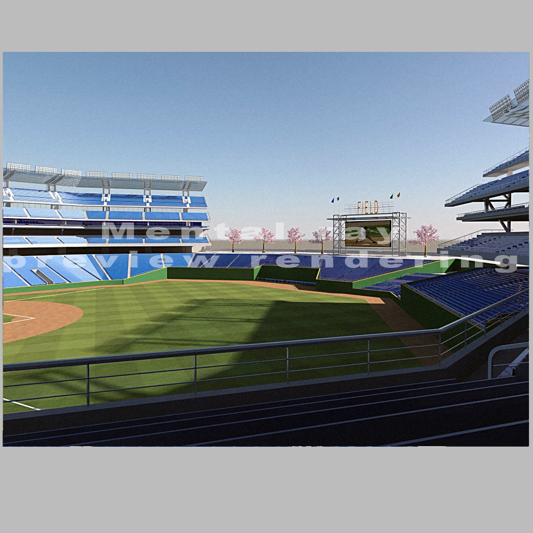 3d Baseball Stadium Field