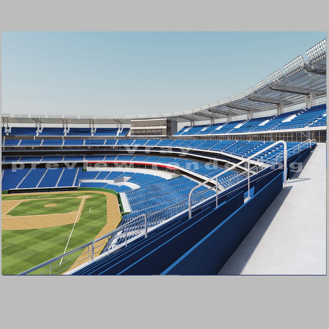 3d Baseball Stadium Field