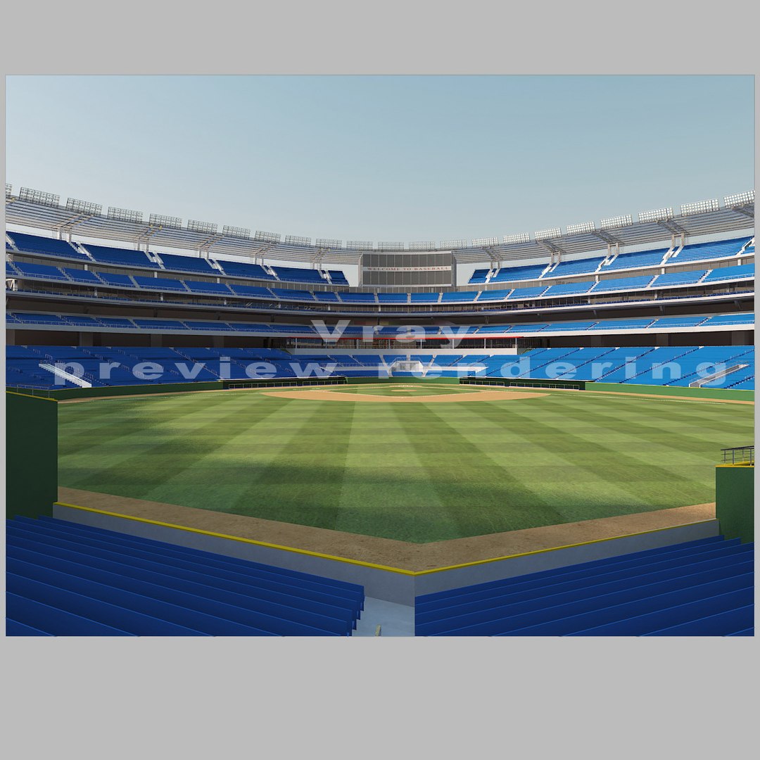 3d Baseball Stadium Field