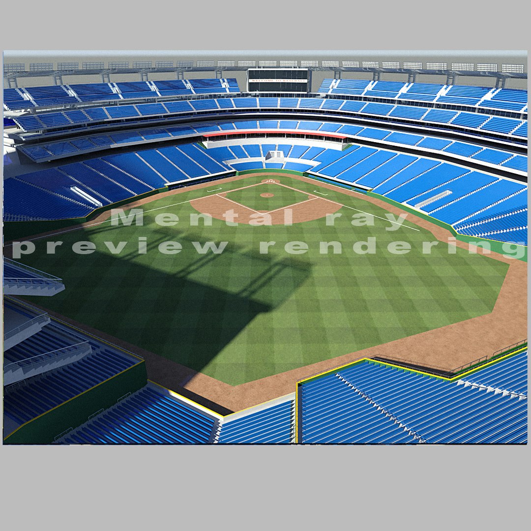 3d baseball stadium field