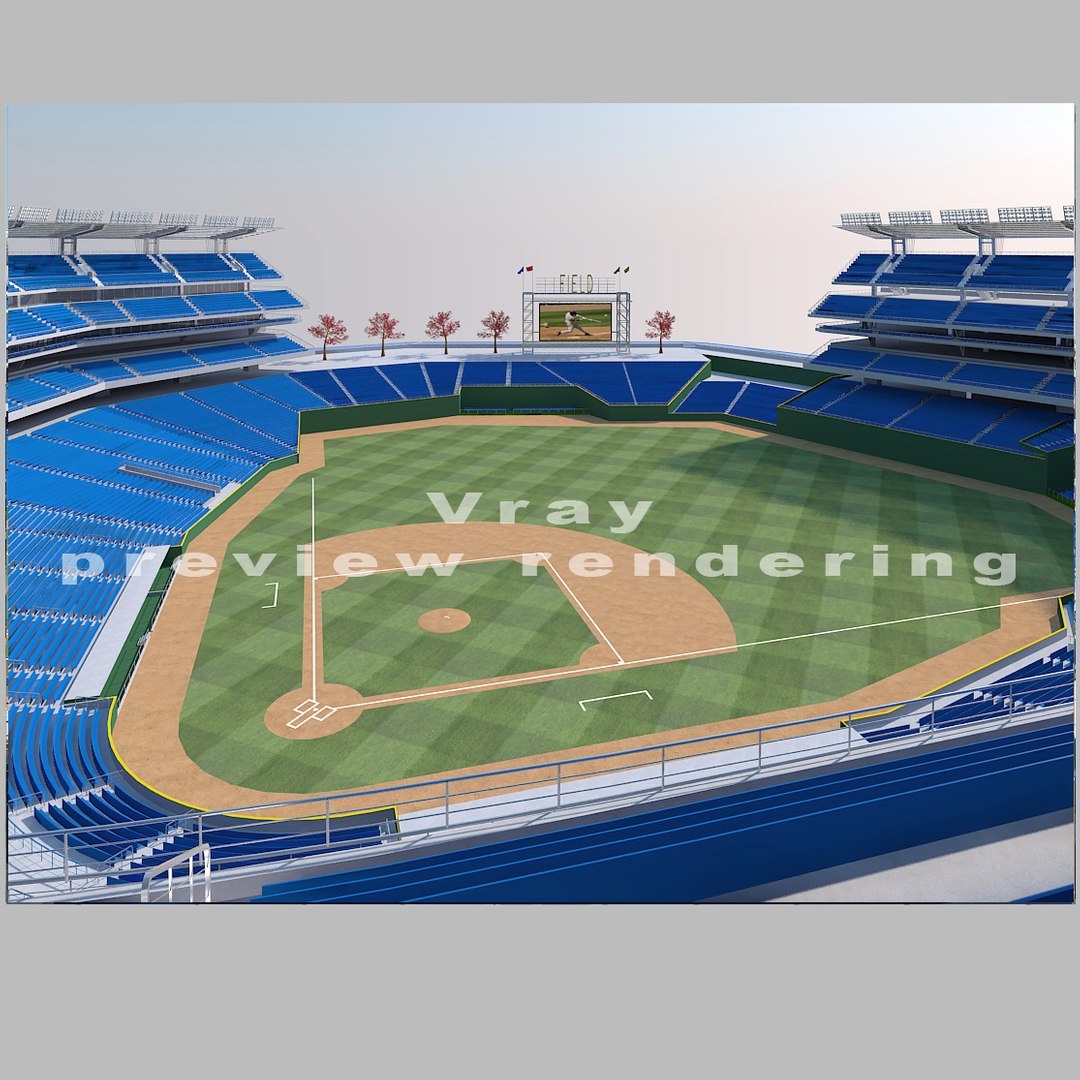 3d baseball stadium field