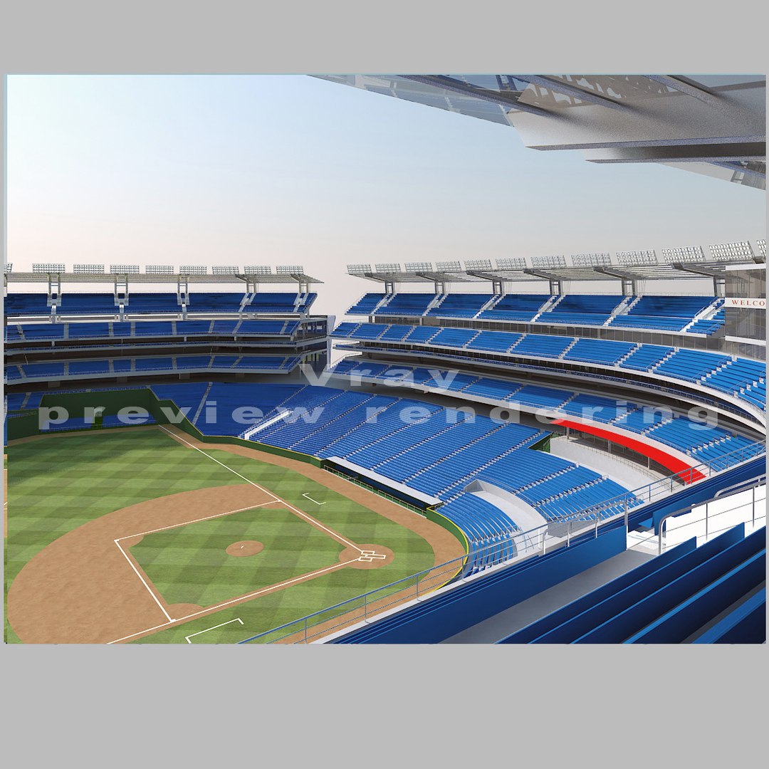 3d Baseball Stadium Field