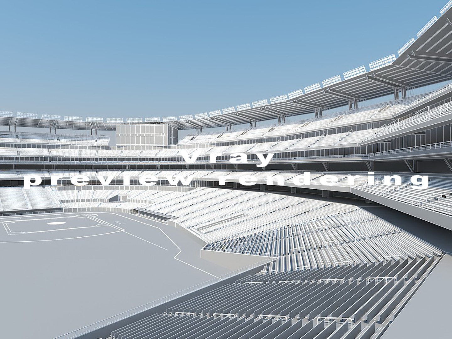 3d baseball stadium field