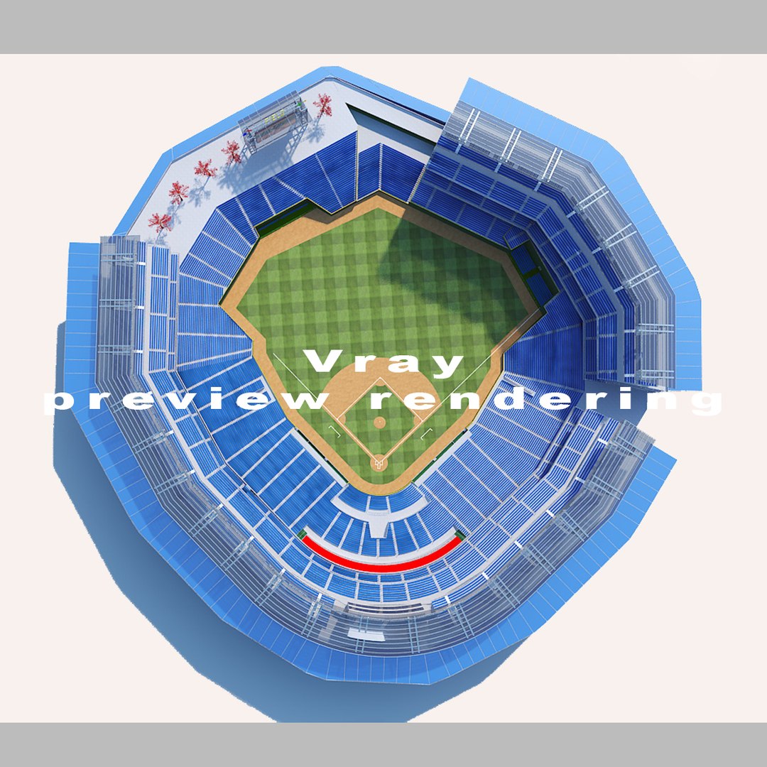 3d baseball stadium field