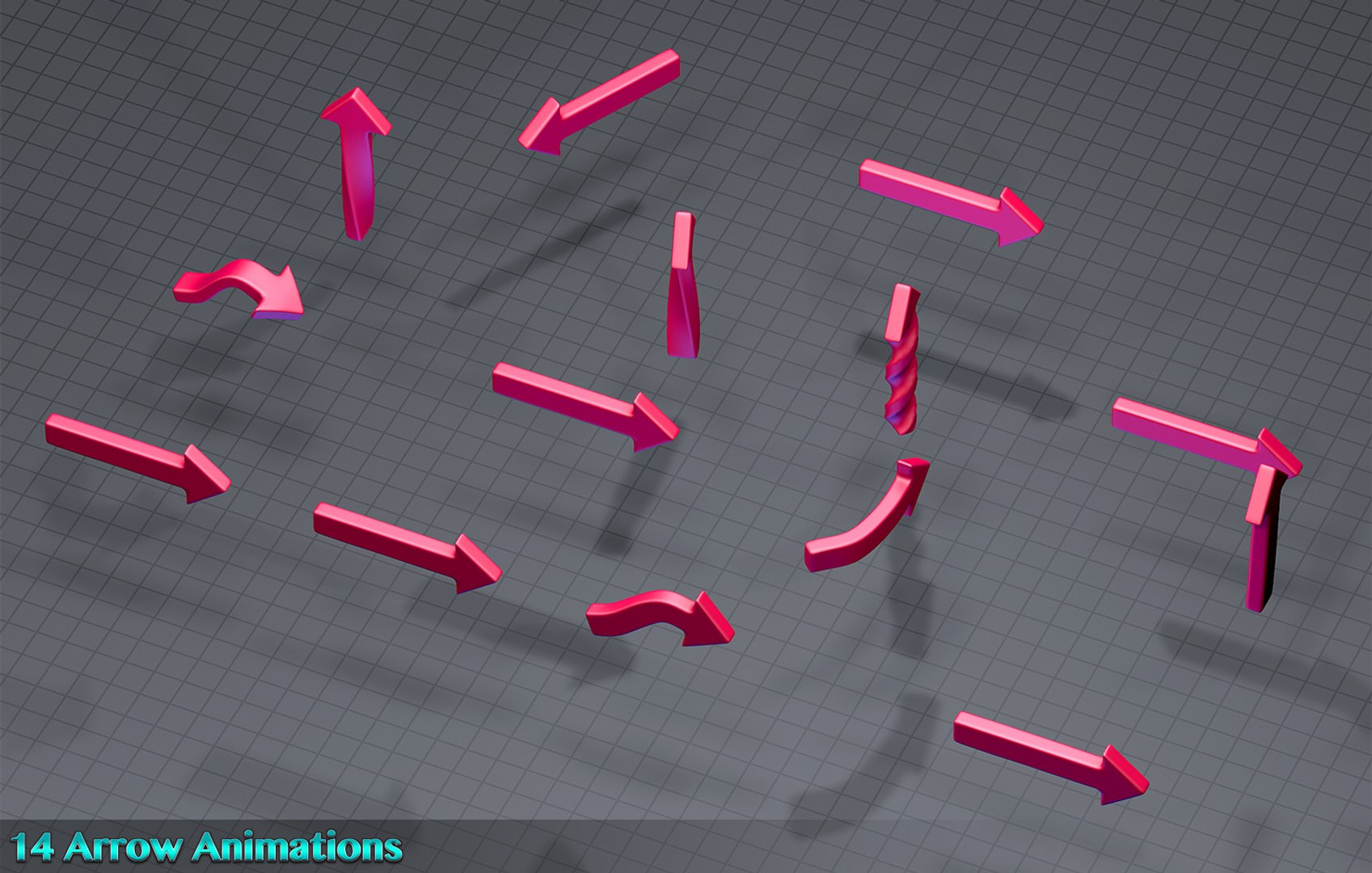 14 arrow animations 3D model - TurboSquid 1178262